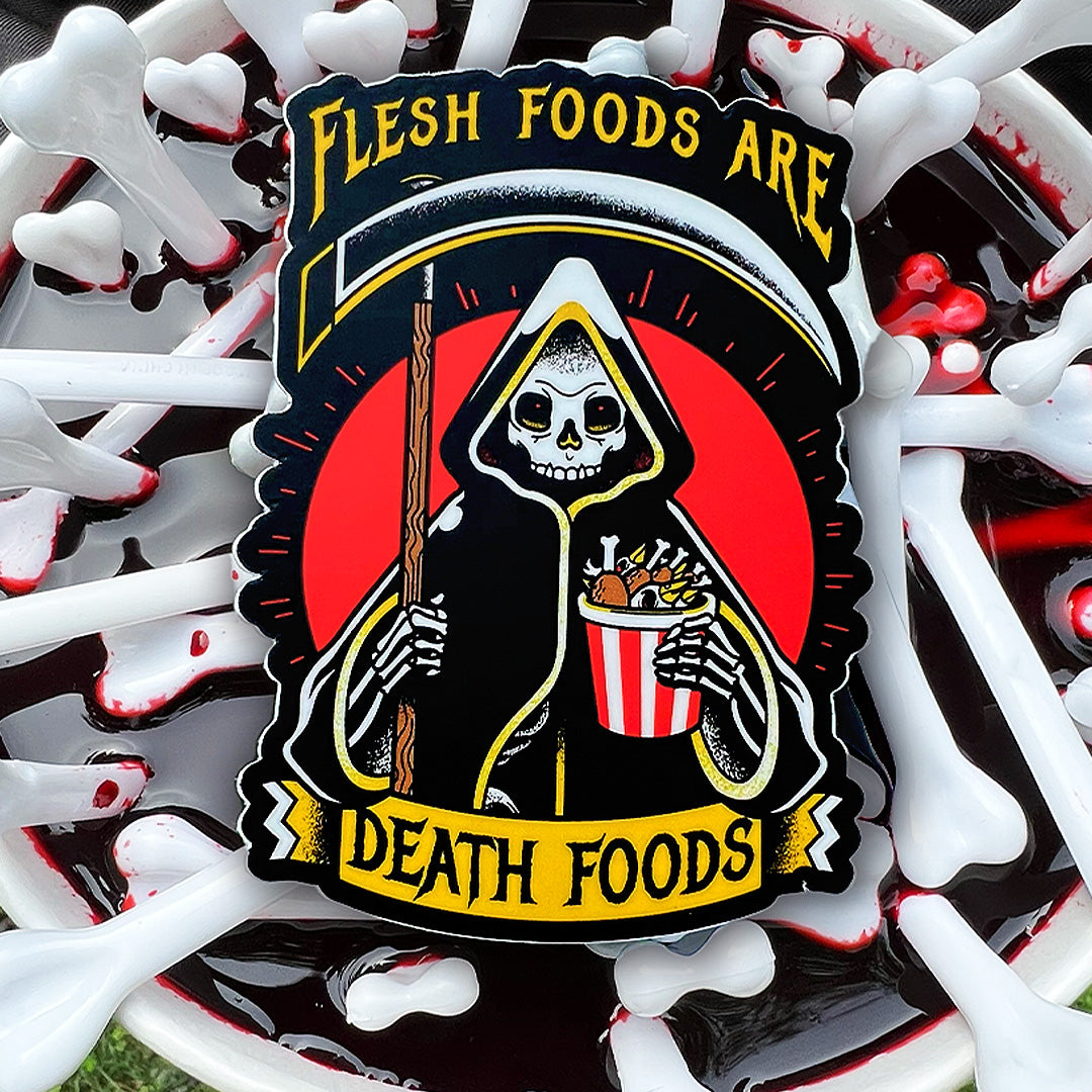 Flesh Foods Are Death Foods - Sticker – Compassion Co