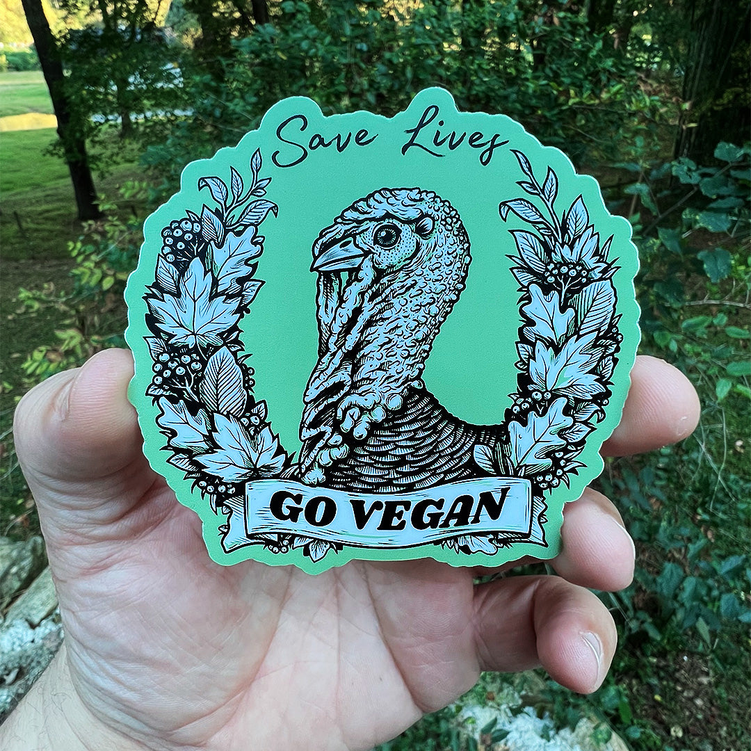 Save Lives, Go Vegan - Sticker – Compassion Co